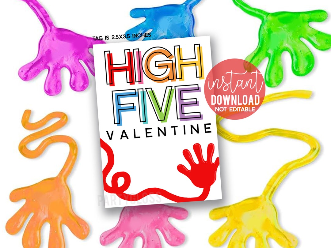 Sticky Hand High Five Valentine's Day Printable Tags, Non-food, Slappy ...