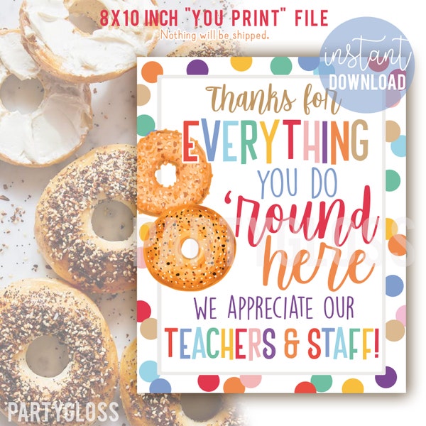 Bagels for Teachers Printable - Etsy
