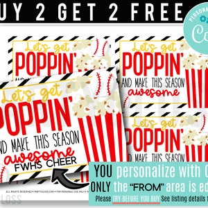 Editable Baseball Printable Microwave Popcorn Treat Tag Cards, Let's ...