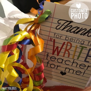 Teacher Appreciation Printable Gift Tags, Write Teacher for Me Teachers ...