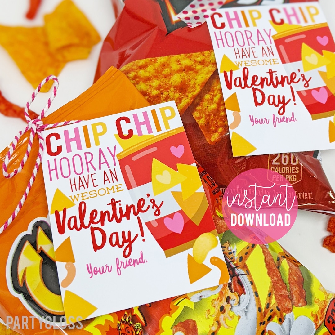 Valentine's Day Bag of Chips Printable Gift Tags Chip Chip Hooray ...