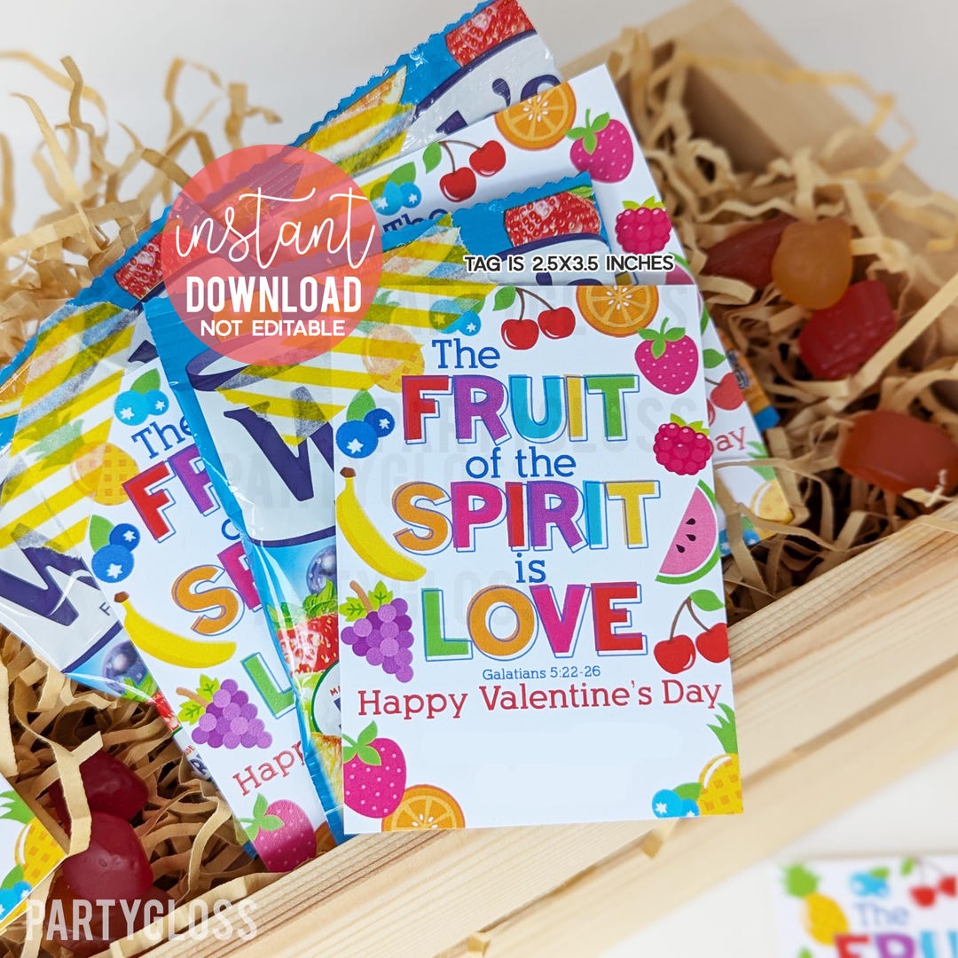 Fruit Snack Valentine's Day Cards, Fruit of the Spirit is Love, Class ...