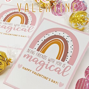 Boho Rainbow Valentine's Day Printable Magical Valentine Rainbow Modern ...