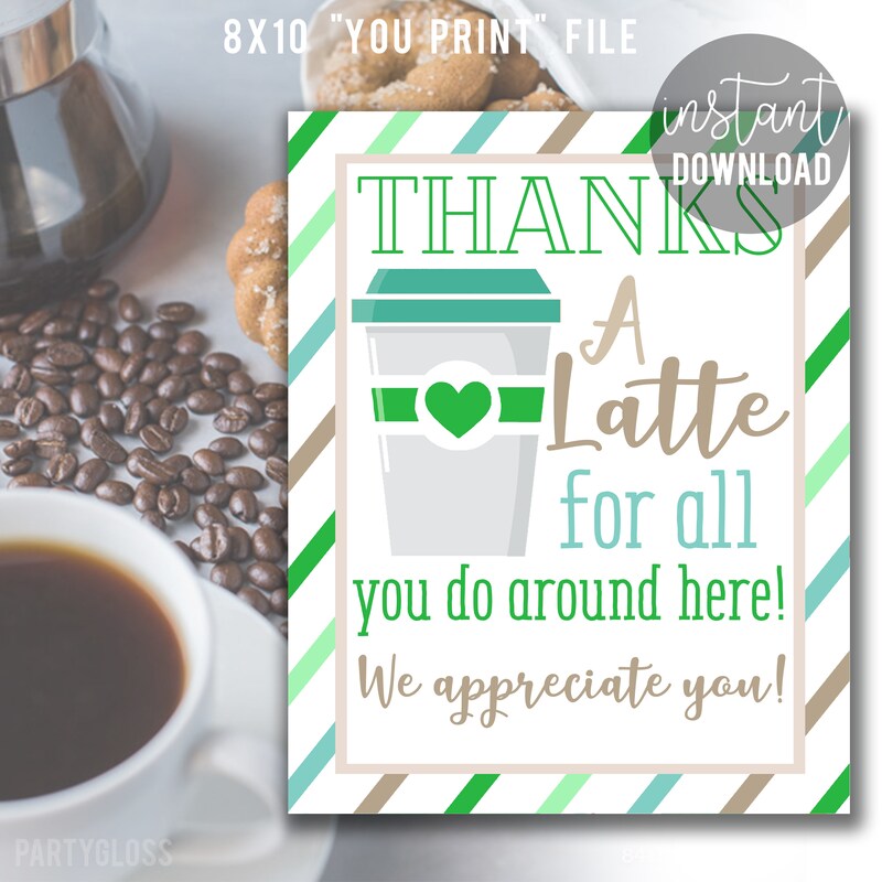 Thanks a Latte - Etsy