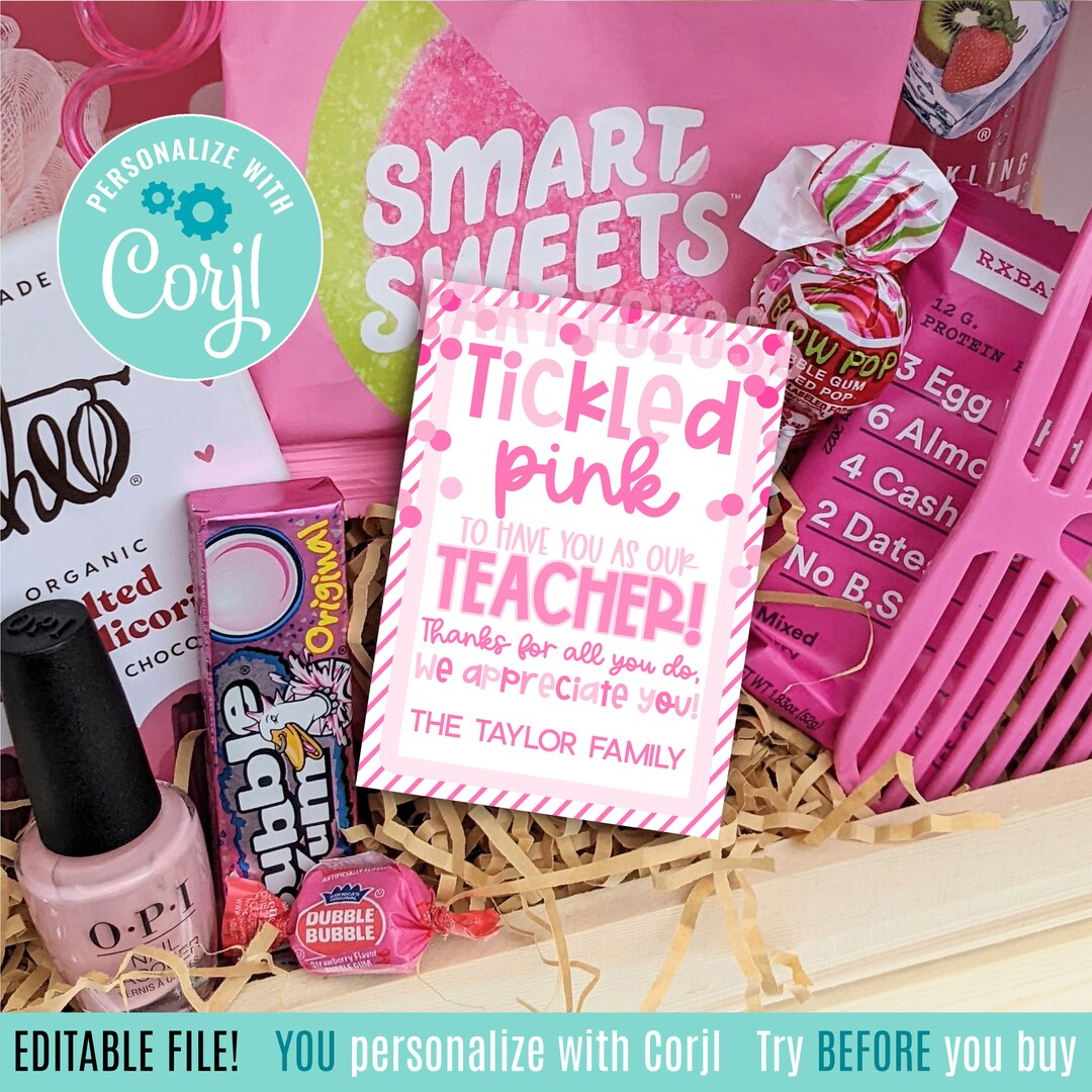Editable Teacher Appreciation Printable Tag | Tickled Pink Our Teacher ...