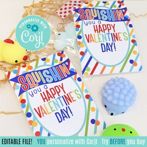 Editable Squishy Toy Valentine's Day Printable Gift Tags Squisin' You ...