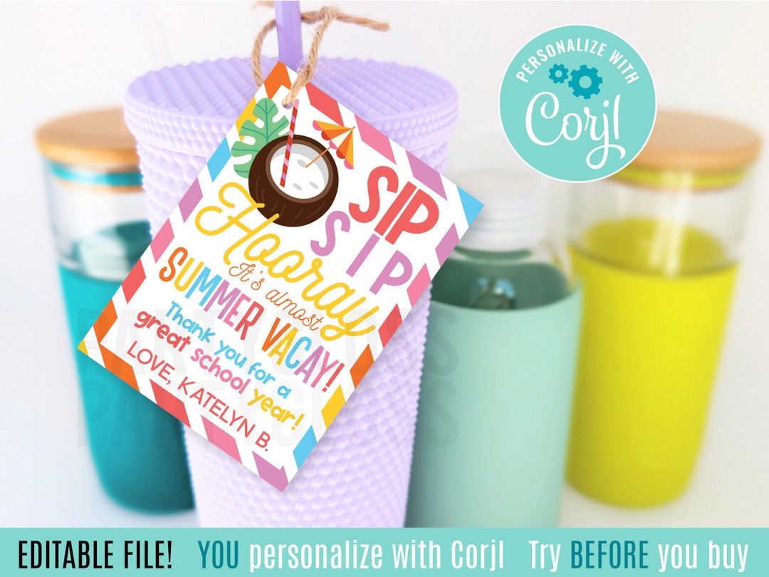 Editable End of Year Printable Gift Tags Teacher Appreciation Thank You ...