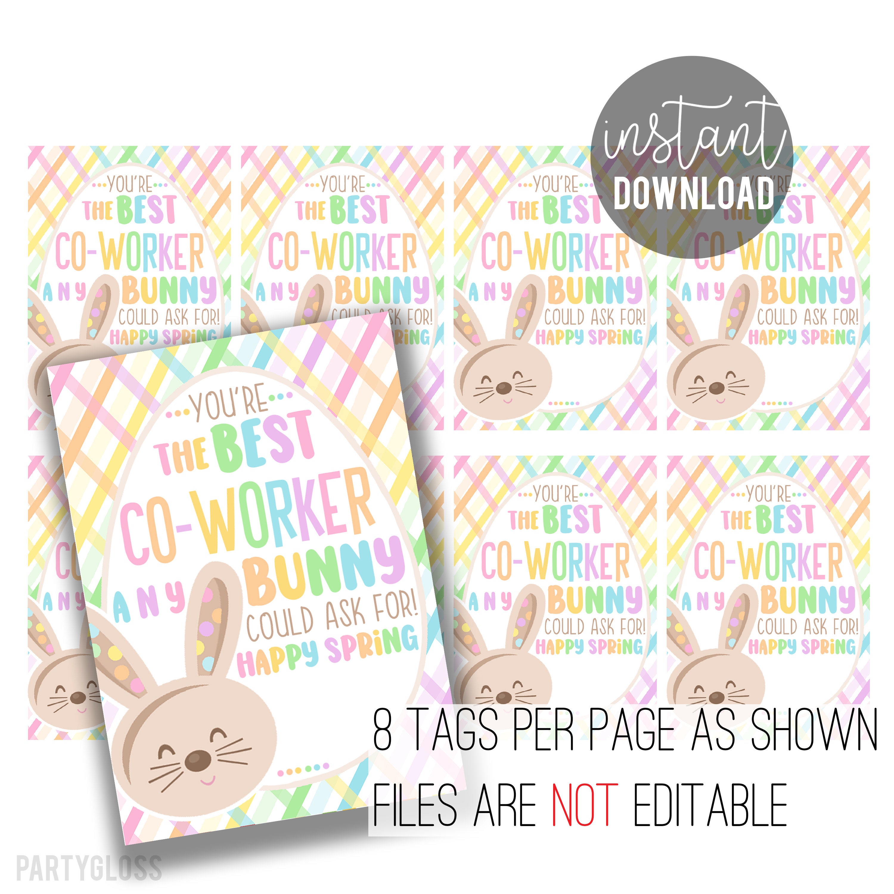 Easter Coworker Appreciation Printable Tags Happy Spring Tag Co-worker ...