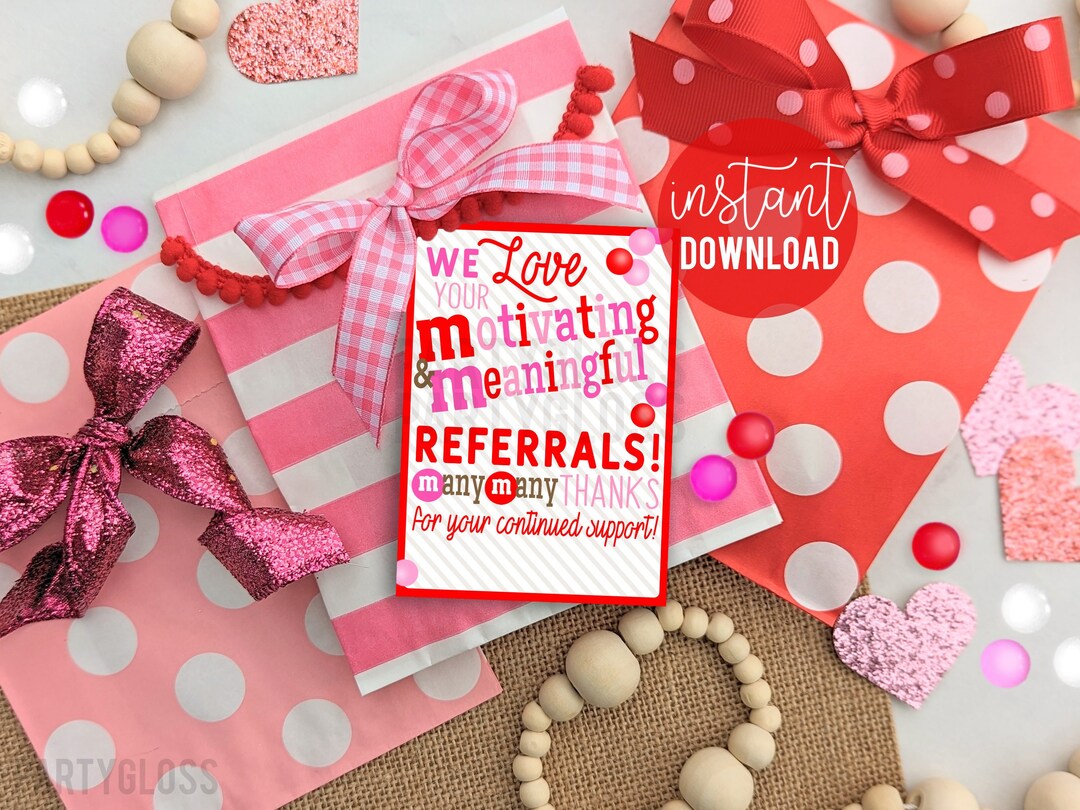 Valentine's Day Marketing Tag, Referral Appreciation Printable ... Valentine's Day Marketing Tag, Referral Appreciation Printable ...
