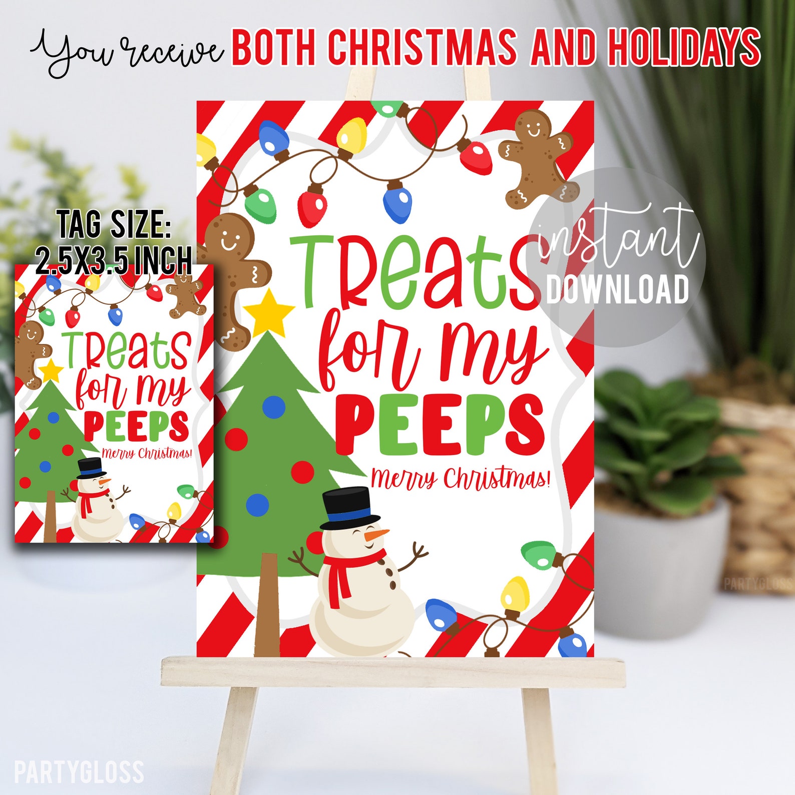 Treats for My Peeps Printable Tag Christmas Peeps Tag Peep - Etsy