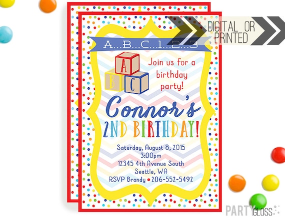 Abc Party Invitations