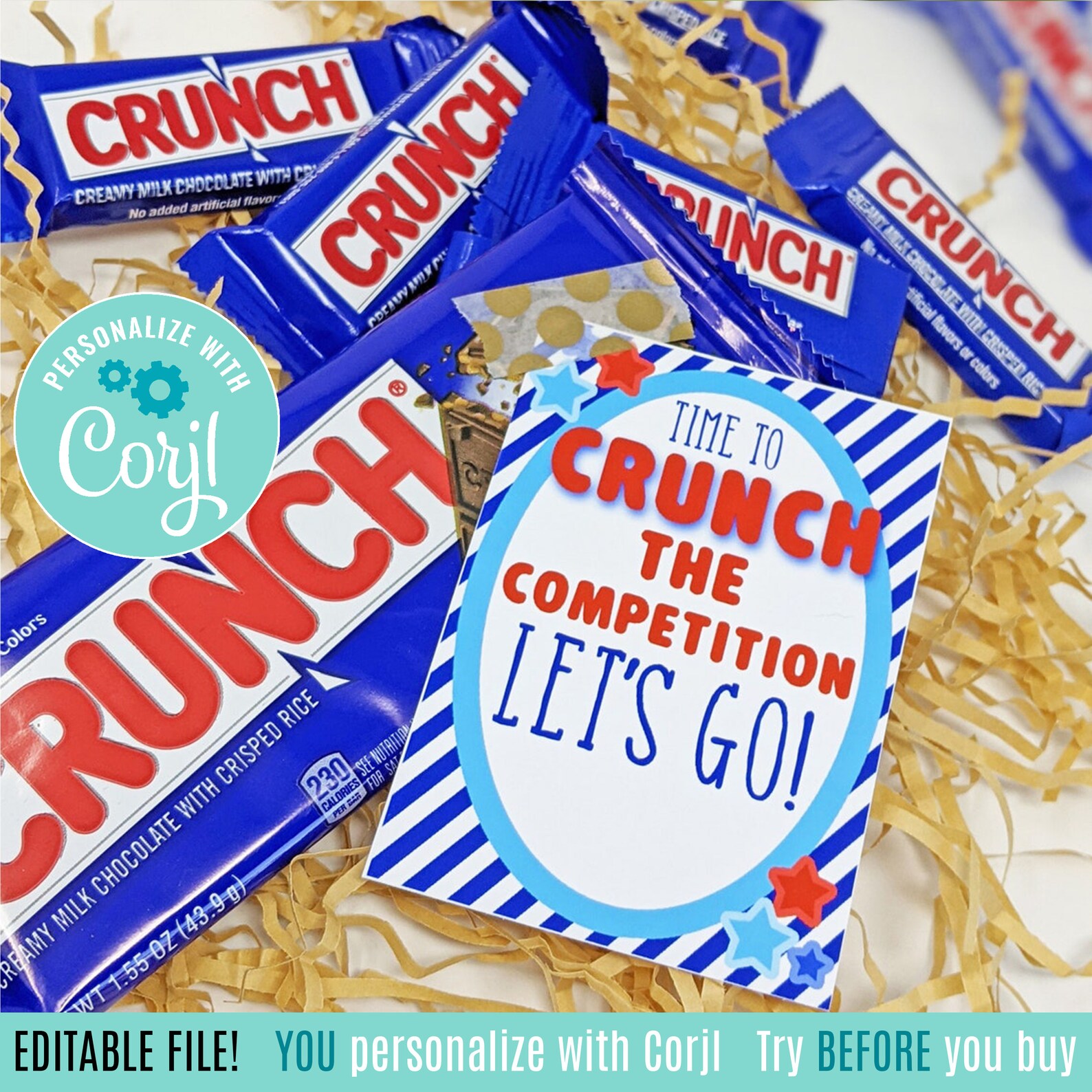 Editable Crunch the Competition Printable Tag | Team Gift | Team ...
