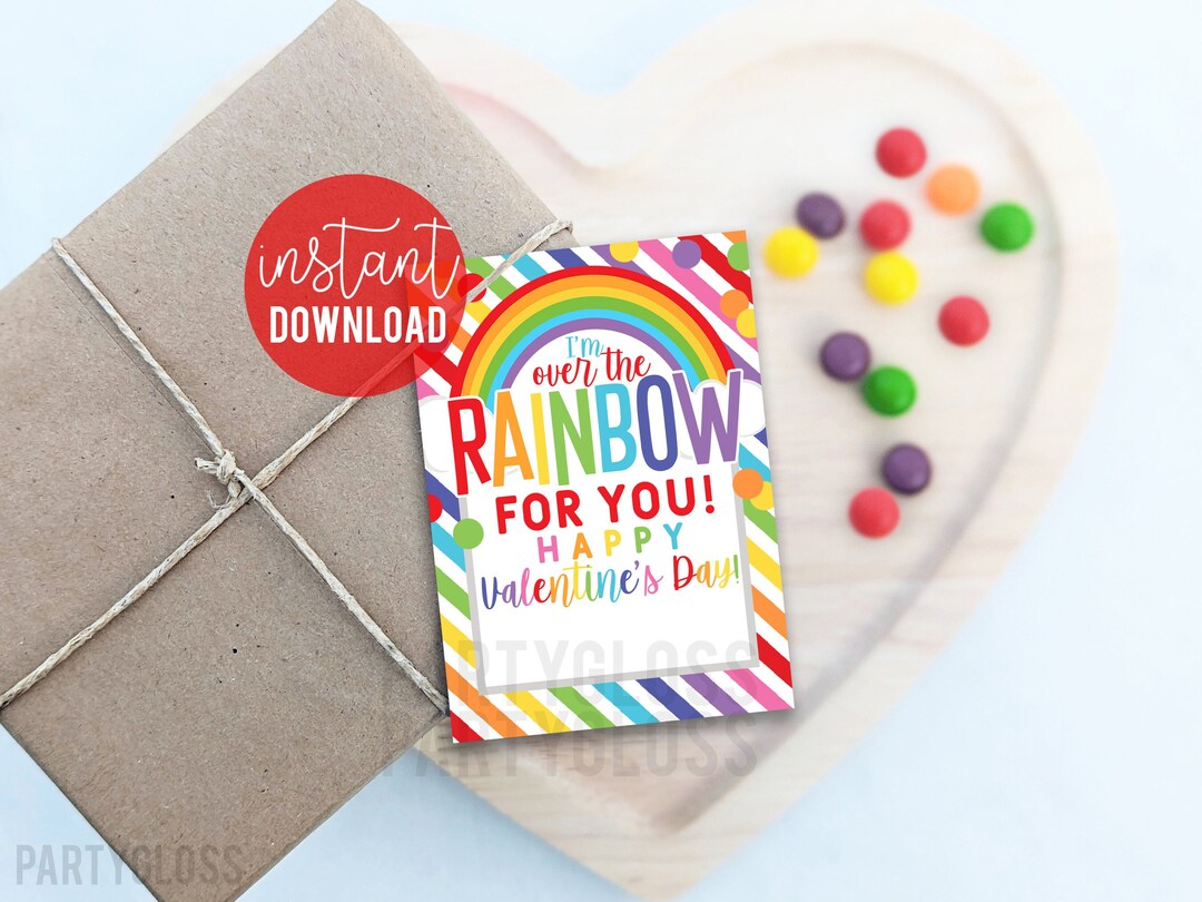 Rainbow Valentine's Day Printable Tags Over the Rainbow for You ...