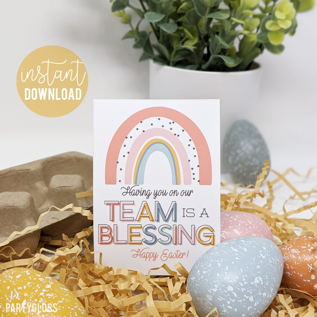 Team Appreciation Printable Tags Happy Easter Employee Gift Boho ...