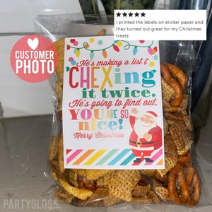 Christmas Santa Making A List Checking It Twice Appreciation Printable ...