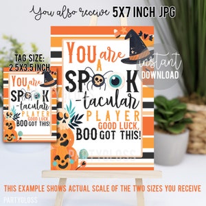 Halloween Good Luck Printable Gift Tags, Sports Candy Tags Team ...