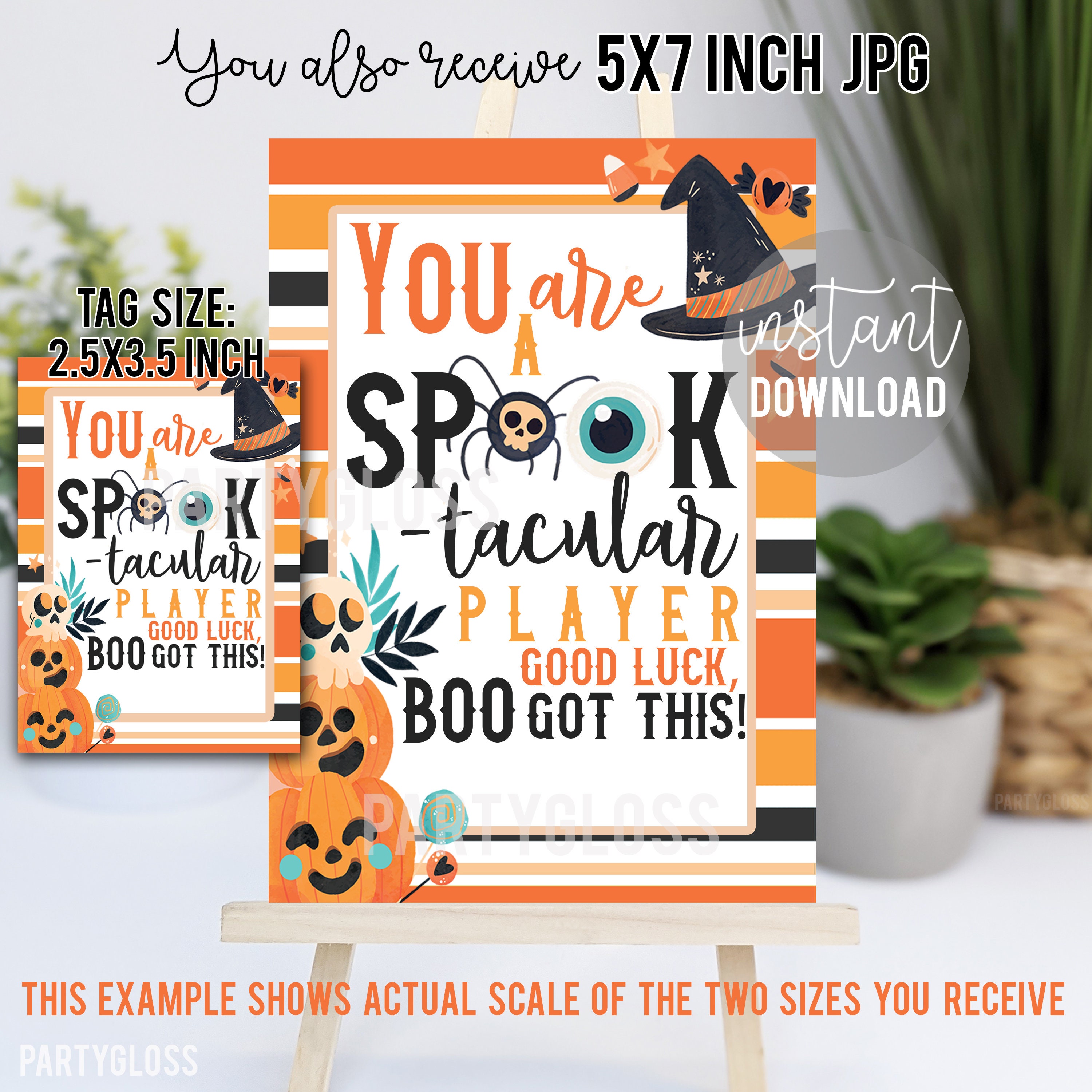 Halloween Good Luck Printable Gift Tags, Sports Candy Tags Team ...