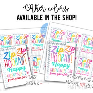 Zipper Bracelet Valentine's Day Printable Tag Zip Zip Hooray Valentine ...