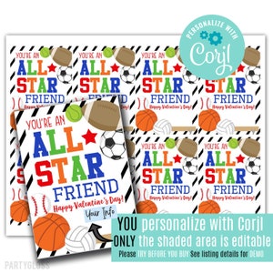 Editable Sports Valentine's Day Printable Tags Valentine Football ...