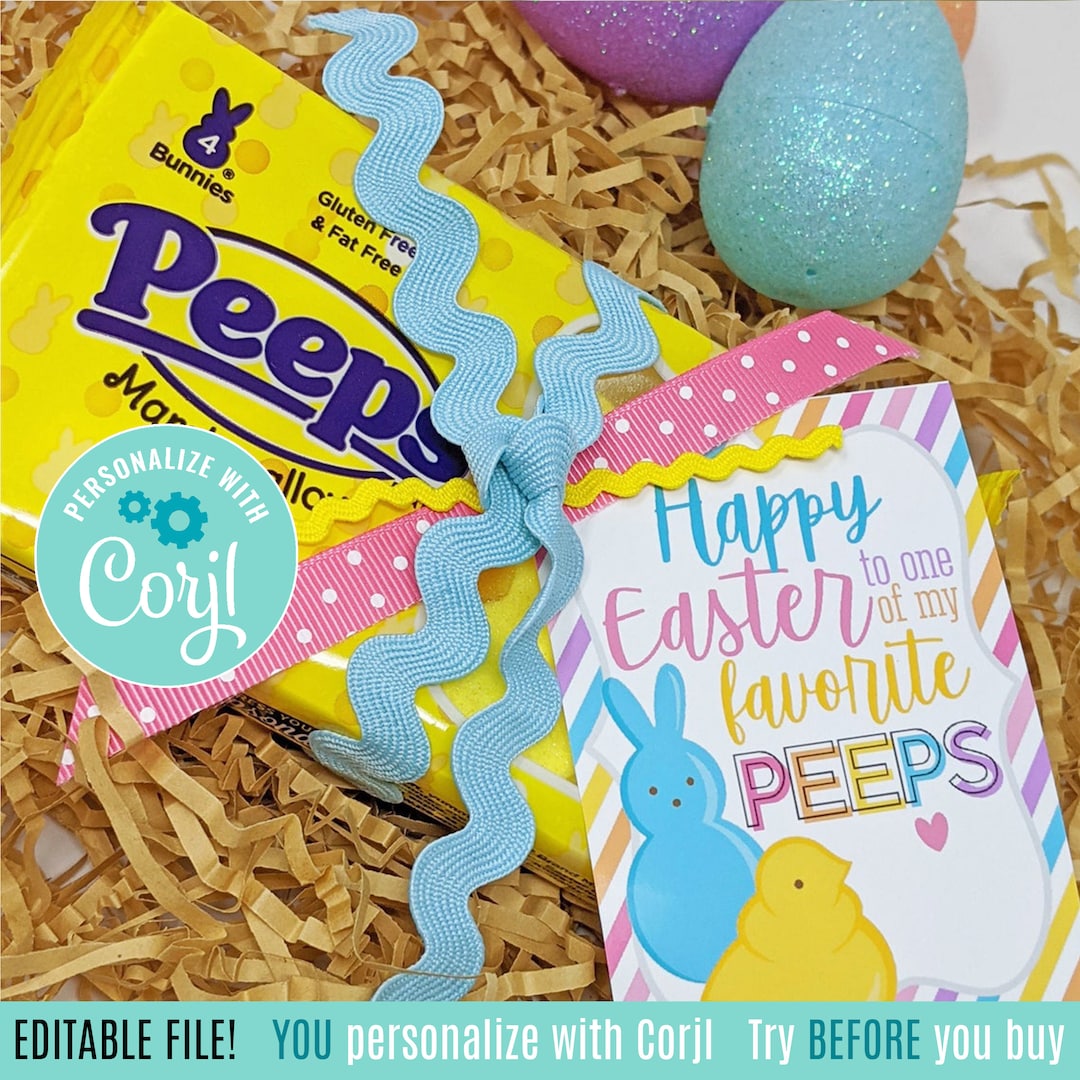 Editable Printable Tags Happy Easter to One of My Favorite Peeps Friend ...