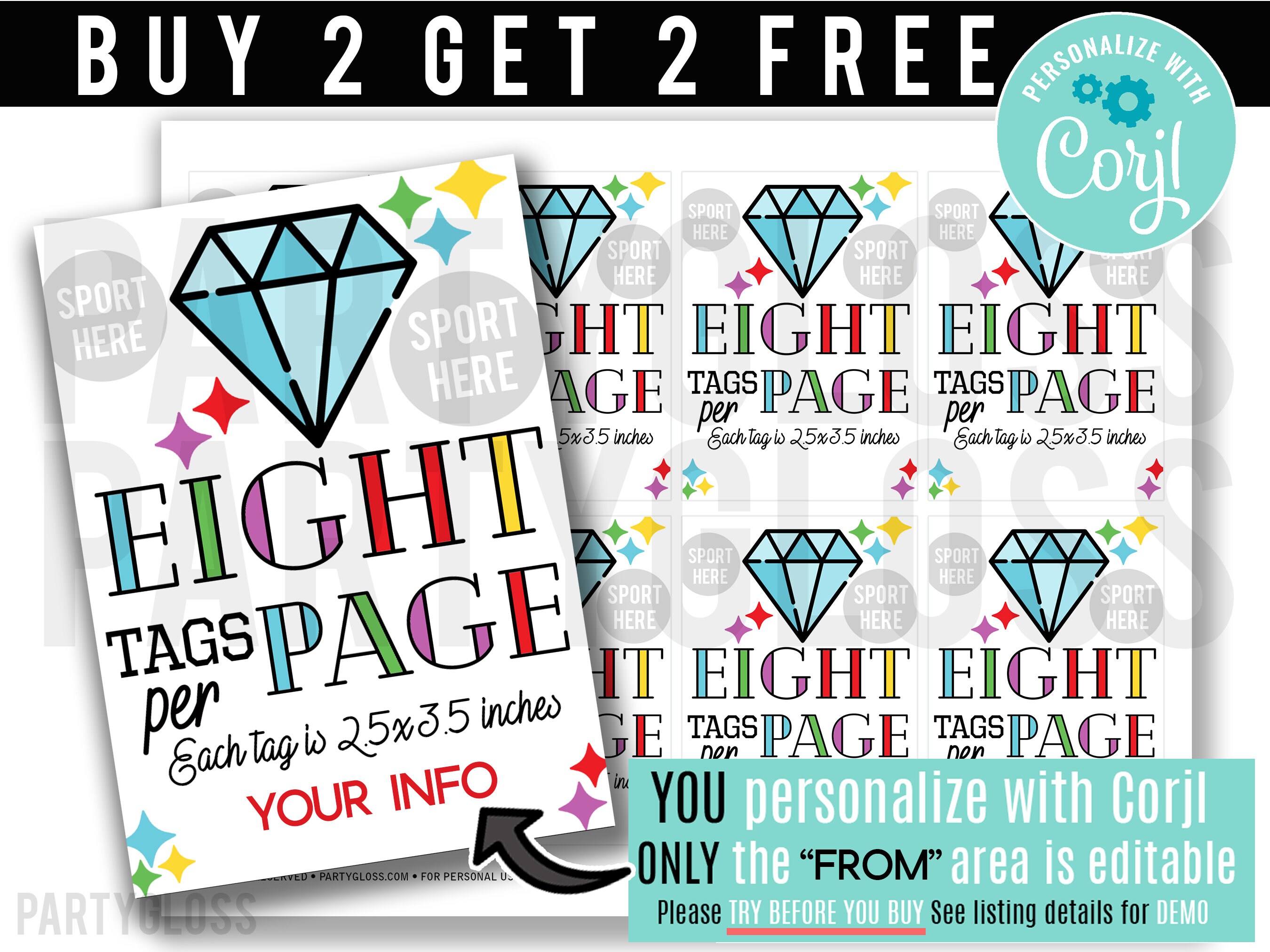 Editable Golf Ring in A Win Printable Gift Tags Good Luck Tournament ...