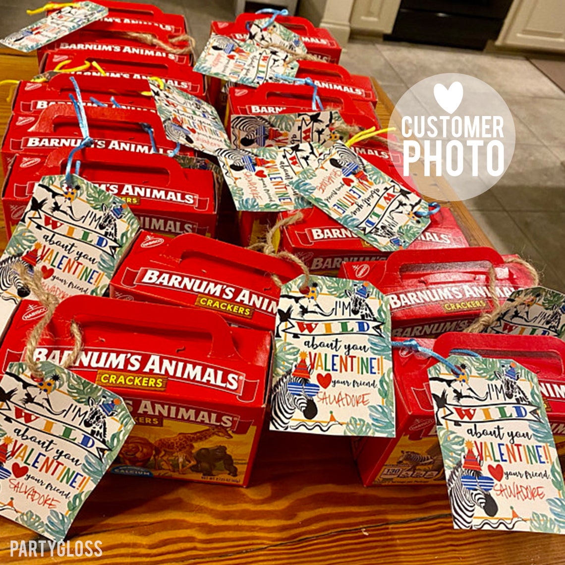 Wild Animal Valentine's Day Printable Tag, Jungle Valentine Class ...