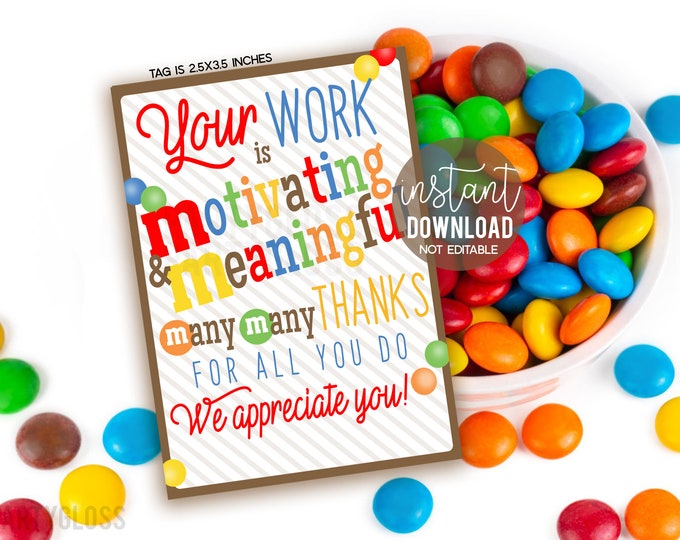 Editable Appreciation Printable Tag | Teacher Staff Employees | Staff ...