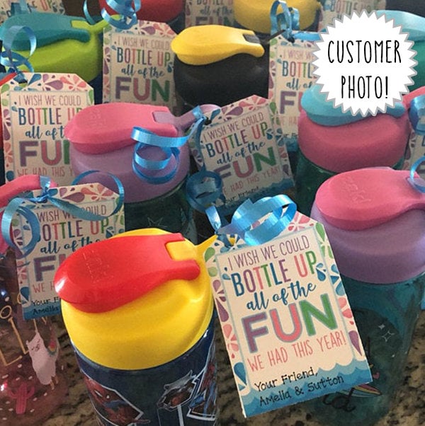 Teacher Appreciation Printable Tags, Water Bottle Drink Gift Tumbler ...