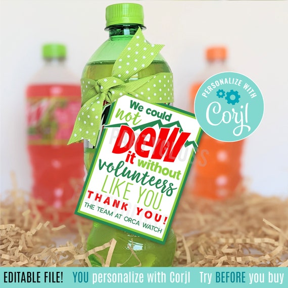 Editable Dew Appreciation Printable Tag Dew Without You - Etsy