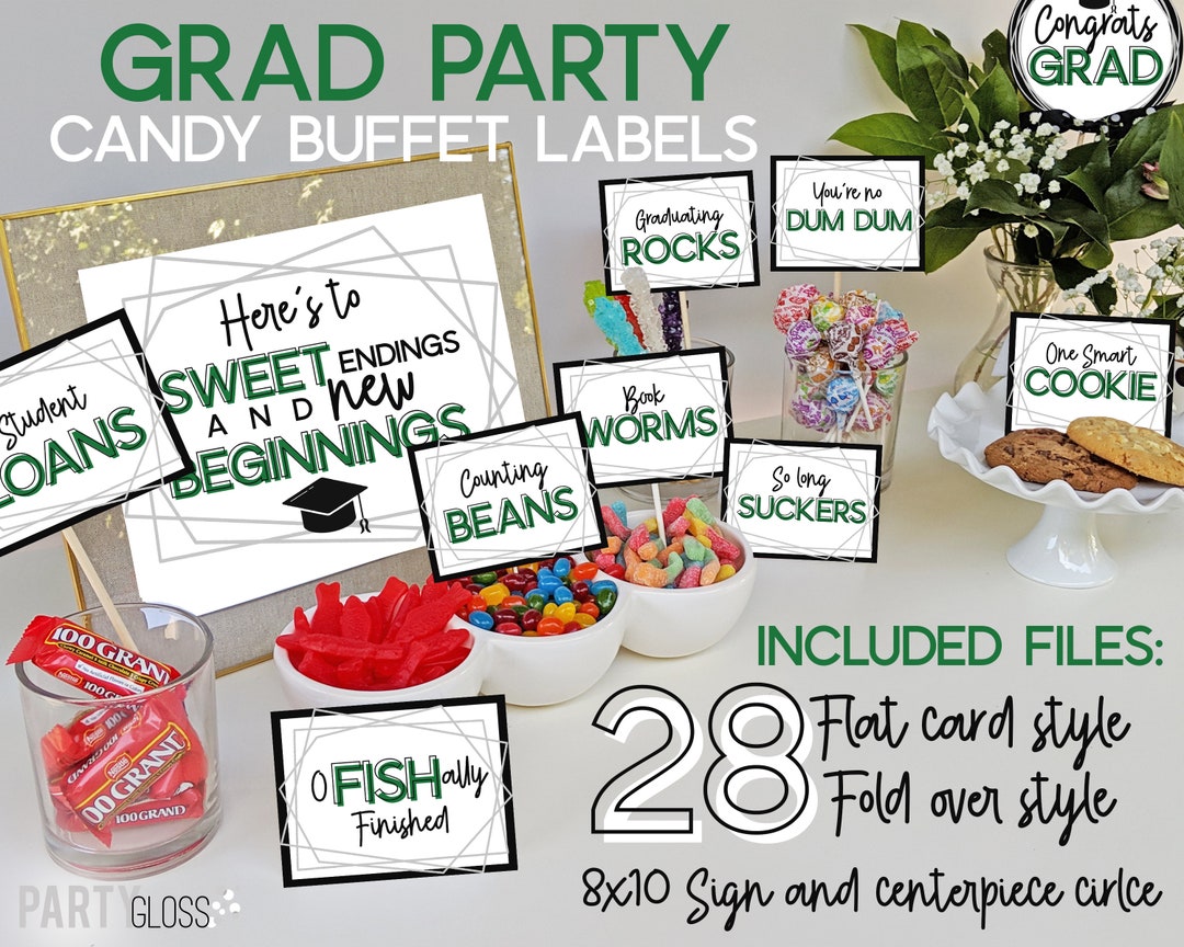 Graduation Candy Buffet Labels | Candy Bar Labels | Grad Party ...