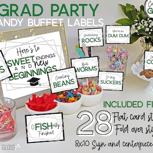 Graduation Candy Buffet Labels | Candy Bar Labels | Grad Party ...