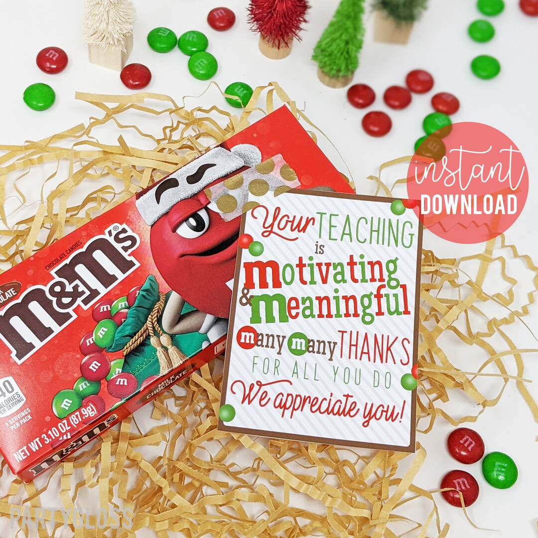 Holiday Teacher Appreciation Printable Tag Teacher Gift Tags Teacher ...