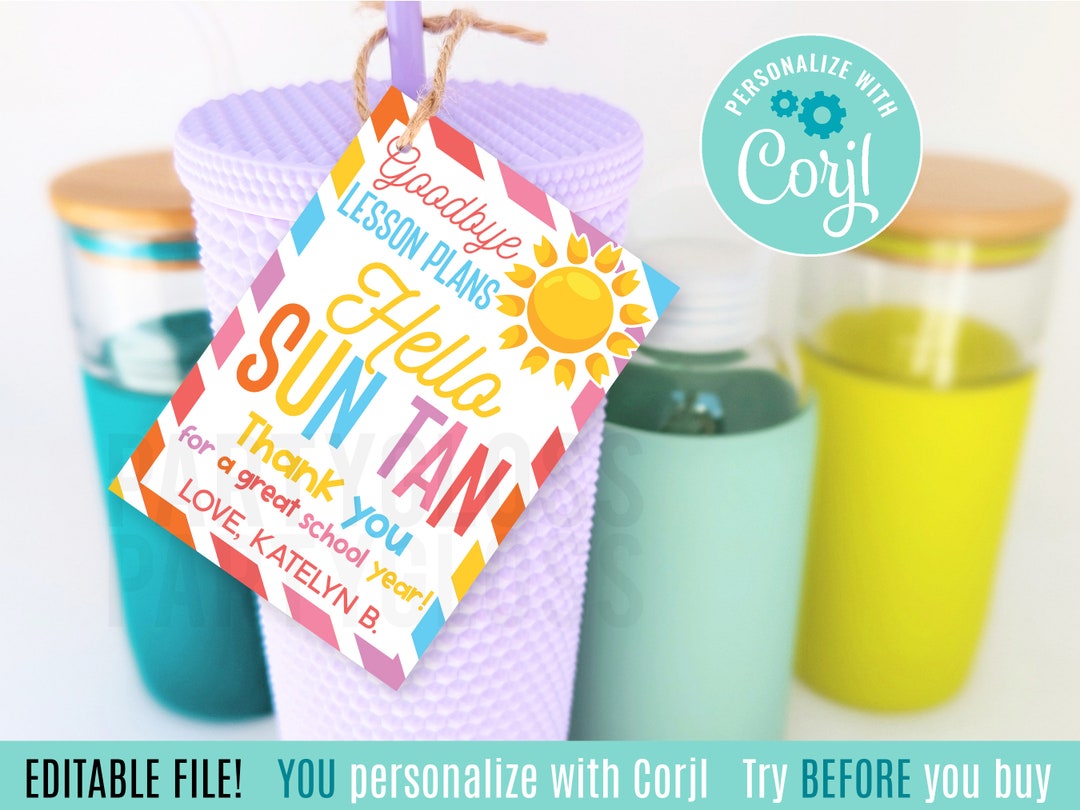 Editable End of Year Printable Gift Tags Teacher Appreciation Thank You ...