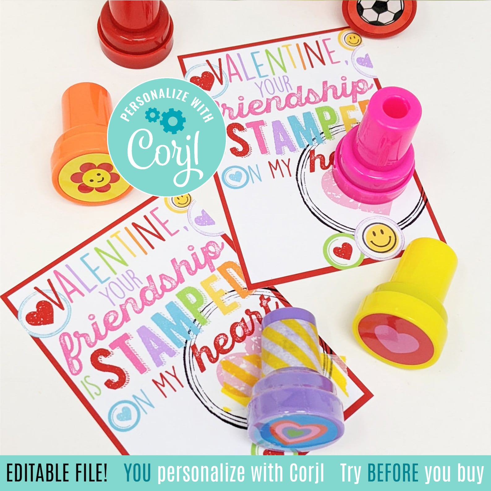 Editable Stamp Valentine's Day Printable Stamper - Etsy