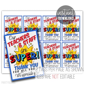 Teacher Appreciation Printable Tag | Super Hero Tags | Teacher Tags ...