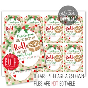 Cinnamon Roll Printable Tag | Staff Team Employee Gift | Baked Goods ...