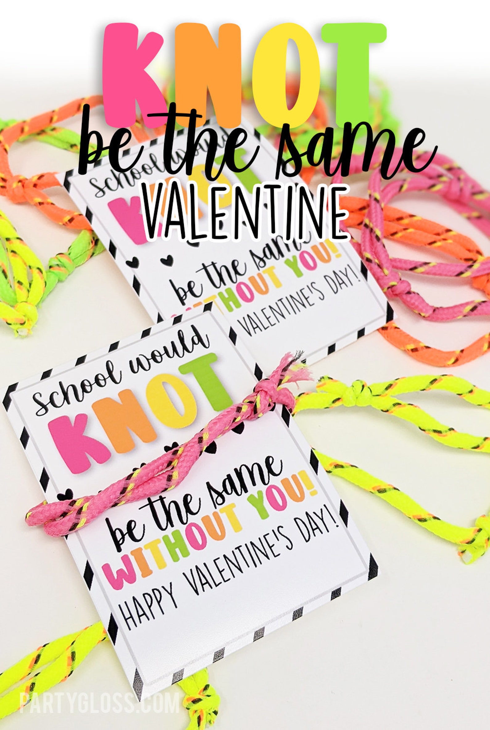 Bracelet Valentine's Day Printable Tag Knot Be the Same | Etsy