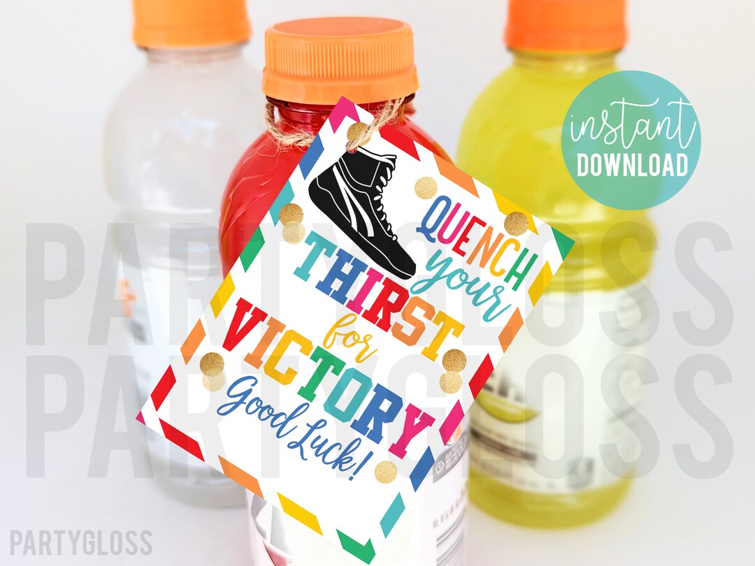 Wrestling Good Luck Printable Tags, Quench Your Thirst for Victory ...