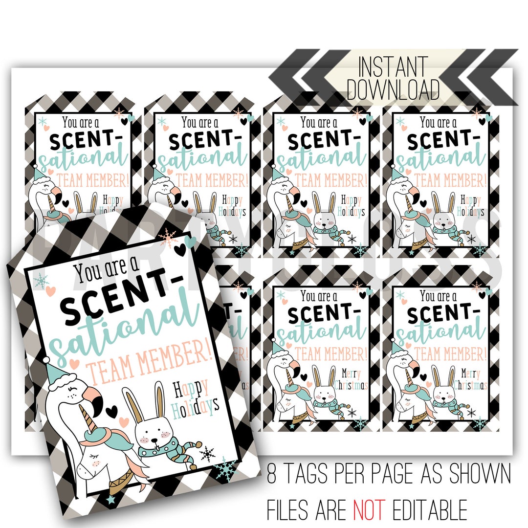 Scent-sational Team Member Christmas Printable Tag Lotion Gift Tag ...