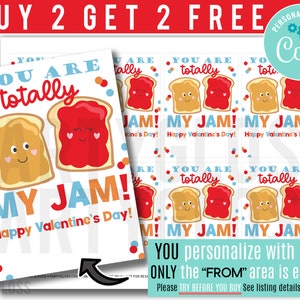Editable Valentine's Day Printable Valentine Tag, Totally My Jam ...
