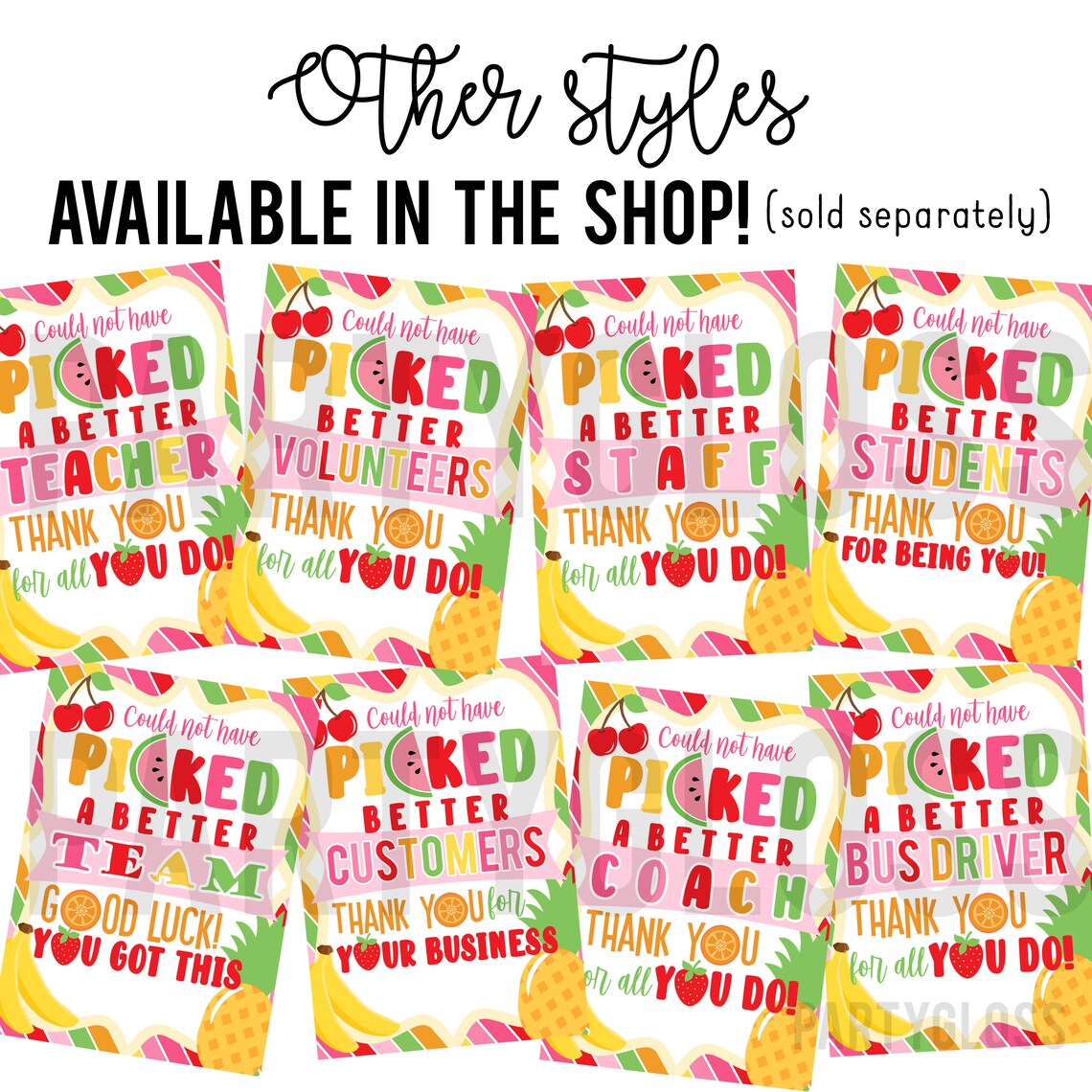 Team Appreciation Printable Tag | Staff Thank You Printable | Fruity ...