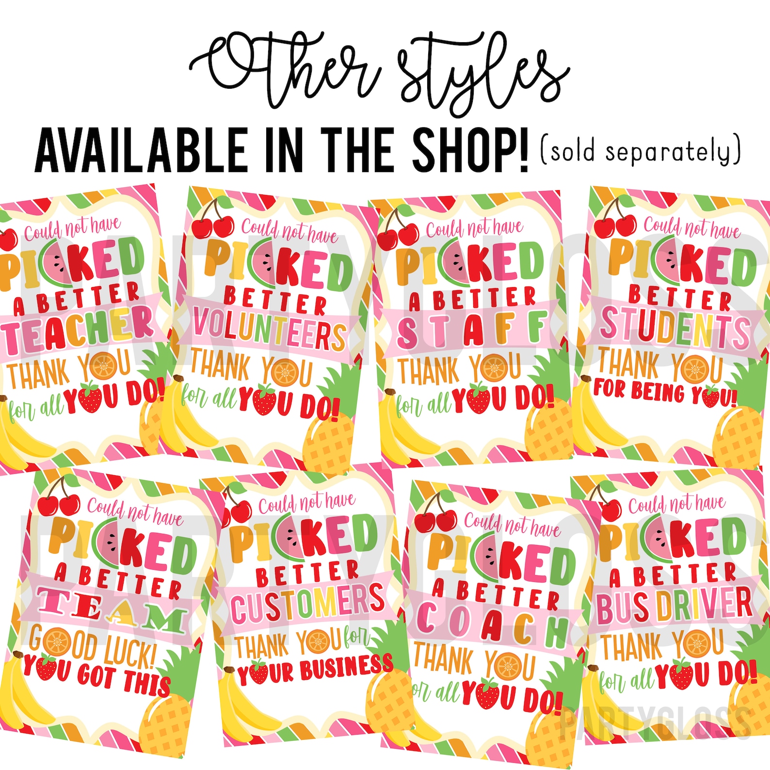 Team Appreciation Printable Tag | Staff Thank You Printable | Fruity ...