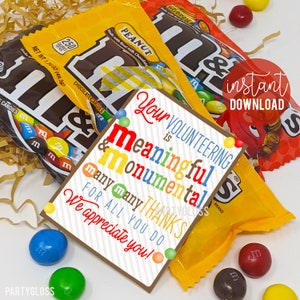 Volunteer Appreciation Printable Gift Tags, Parent Volunteers Team ...