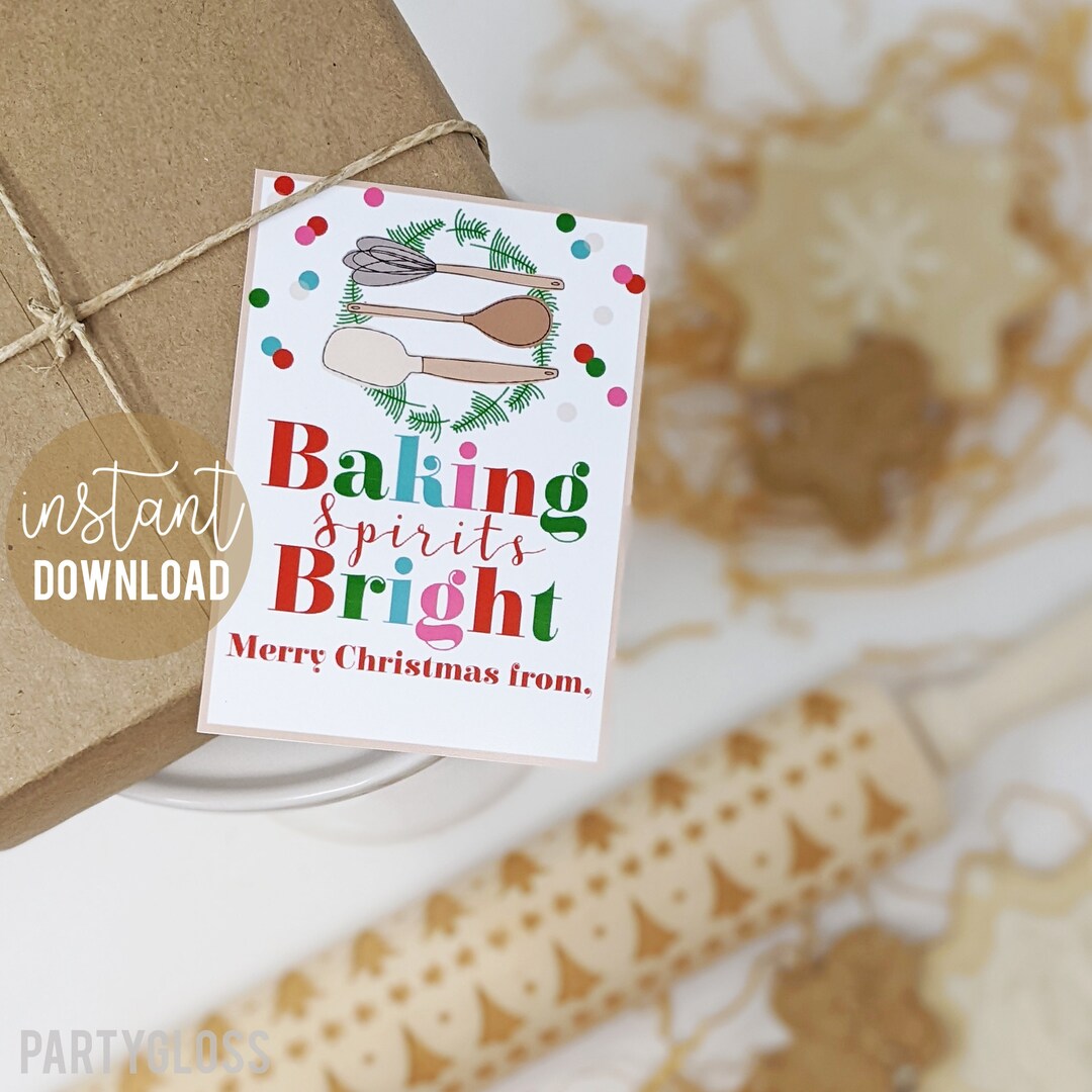 Baking Spirits Bright Printable Tags | Baked Goods Tag | Modern ...
