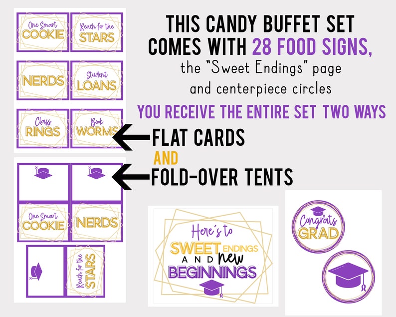 Graduation Candy Buffet Labels Candy Bar Labels Grad Party | Etsy