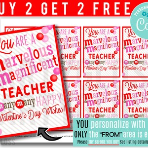 Editable Valentine's Day Teacher Appreciation Tag, Printable School ...