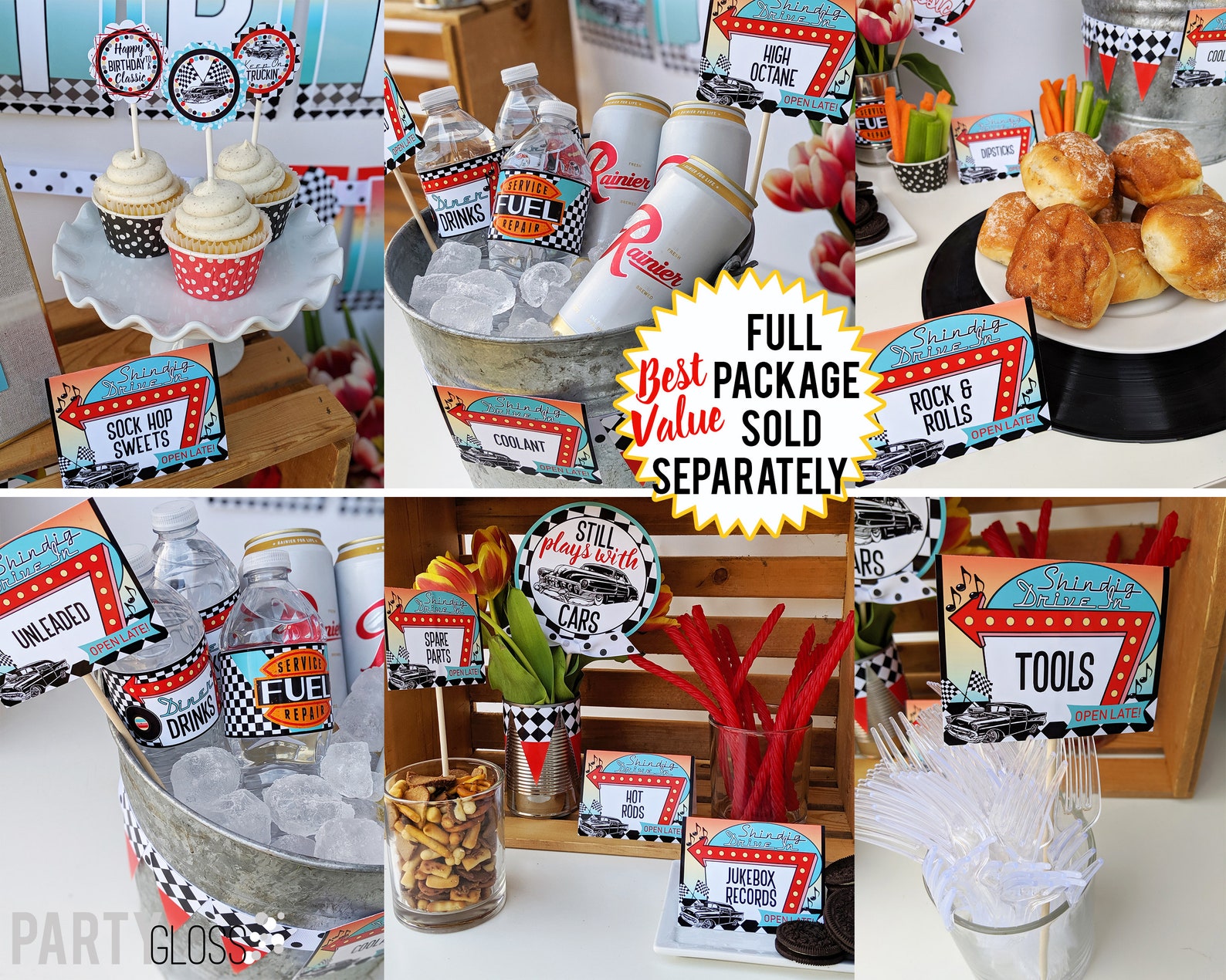 Classic Car Hot Rod Diner Instant Download 8x10 Party Prints | Etsy