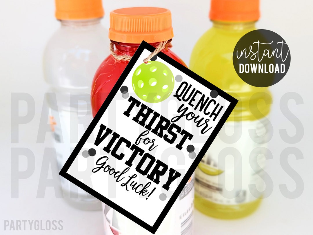 Black Pickleball Good Luck Printable Tags Quench Your Thirst for ...