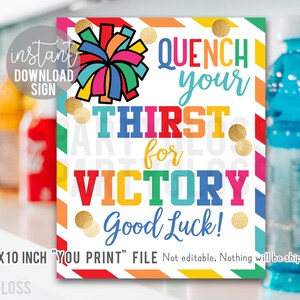 Cheer Good Luck Printable Tags, Quench Your Thirst for Victory Sports ...