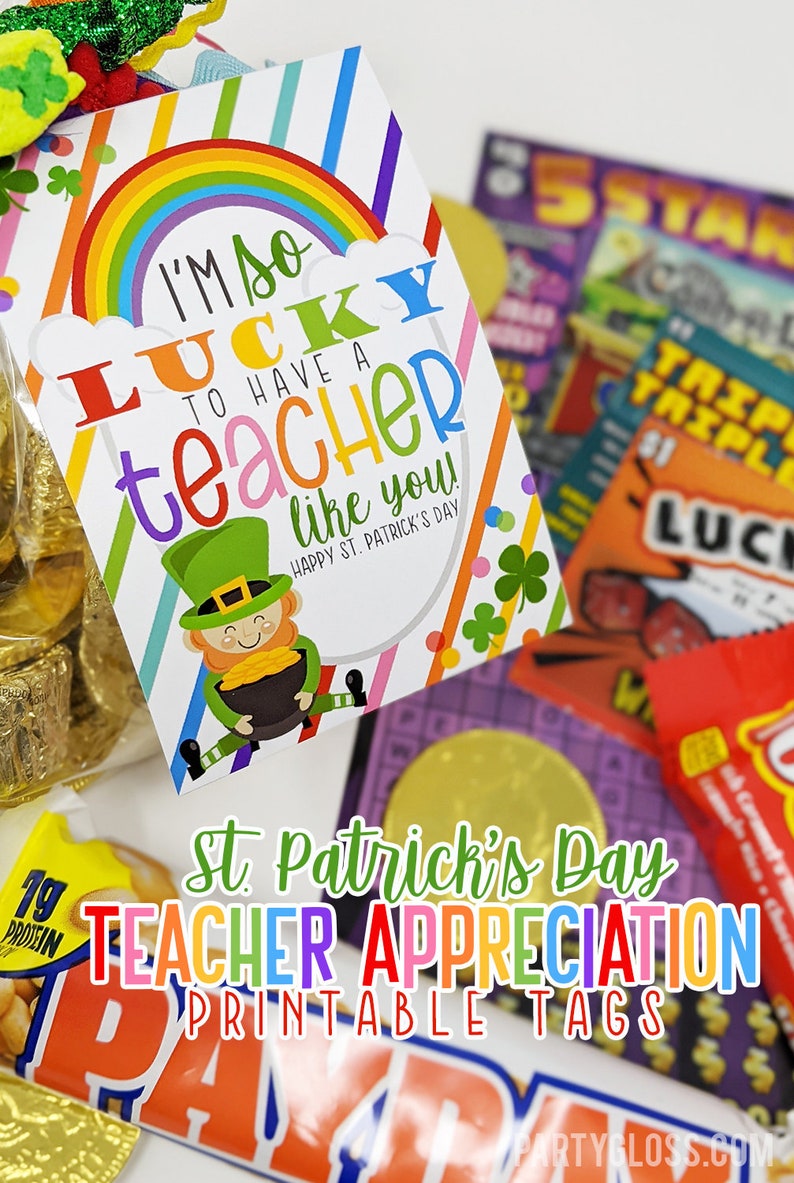 Teacher Appreciation St. Patrick's Day Printable Tags - Etsy